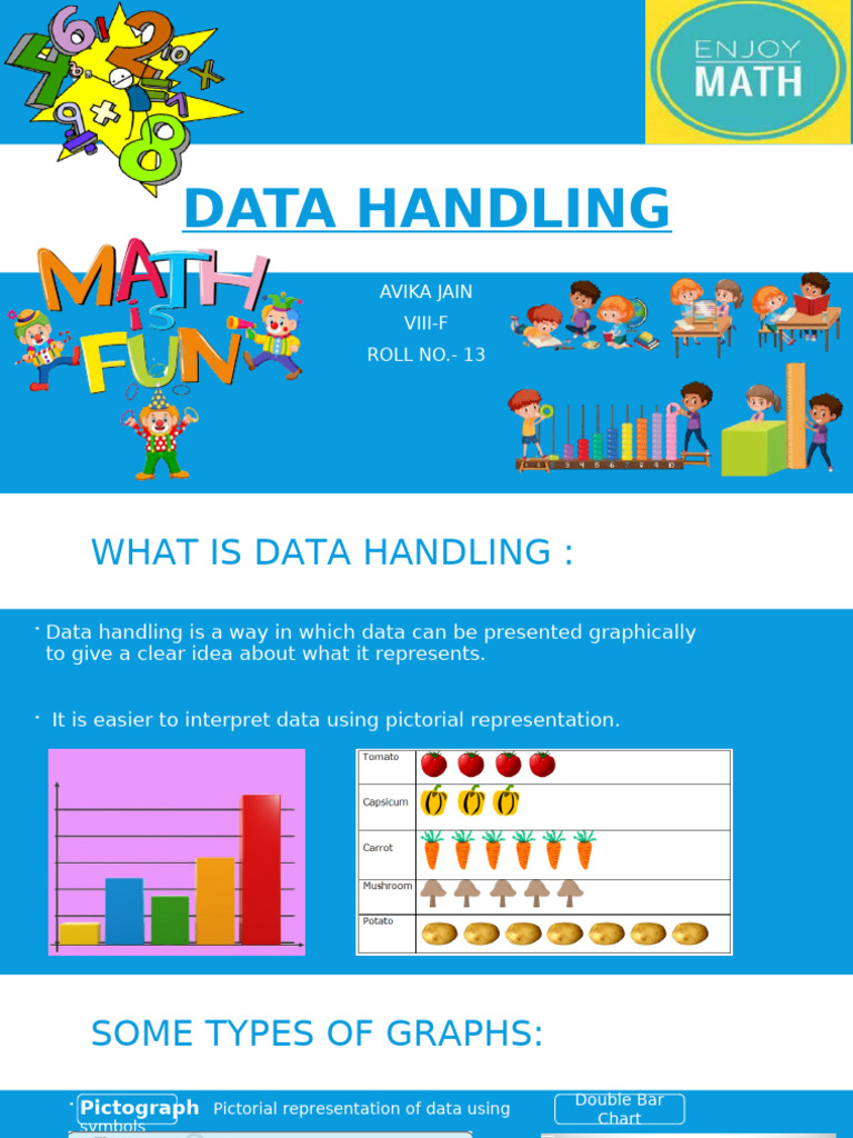 Avika Jain Data Handling Presentation Roll No.12 Class 8TH | PDF | Pie ...
