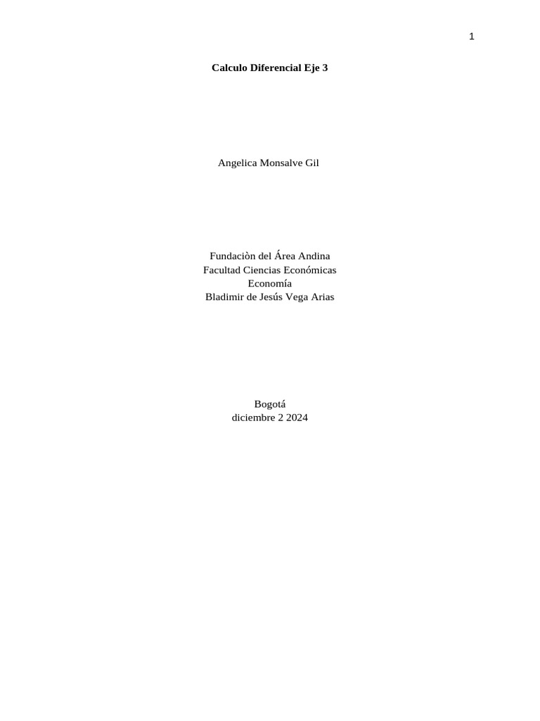 Caculo Diferencial Eje 3 | PDF | Función (Matemáticas) | Calculo ...