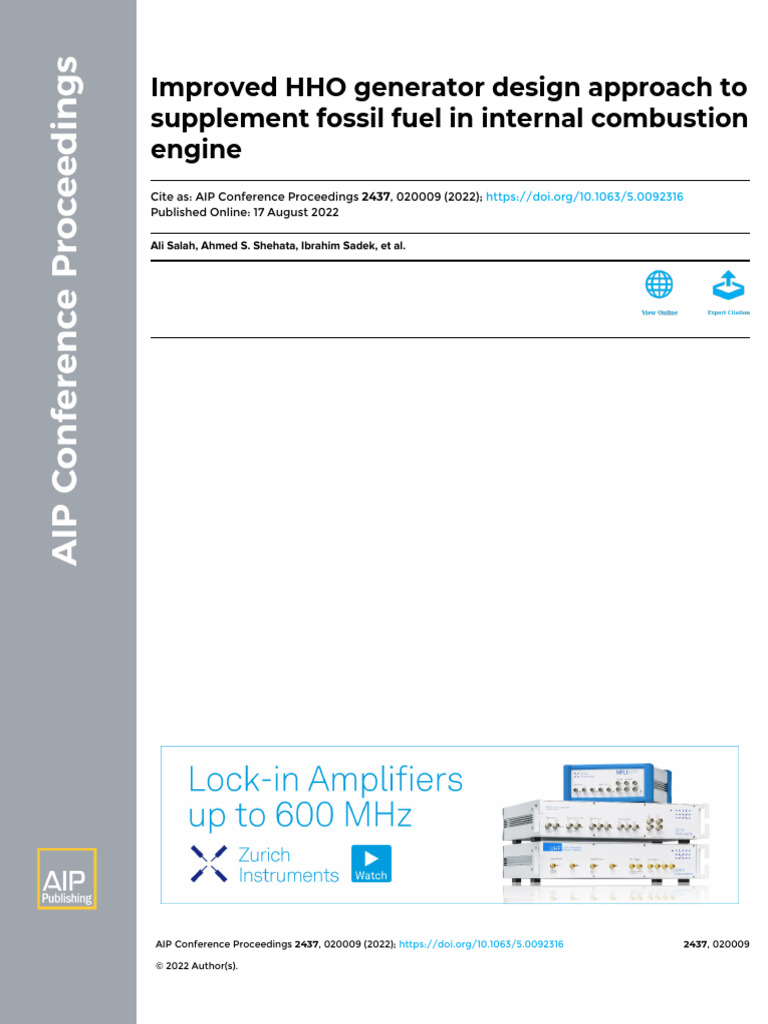 2576 - 70000252660 - Improved HHO Generator Design Approach To ...