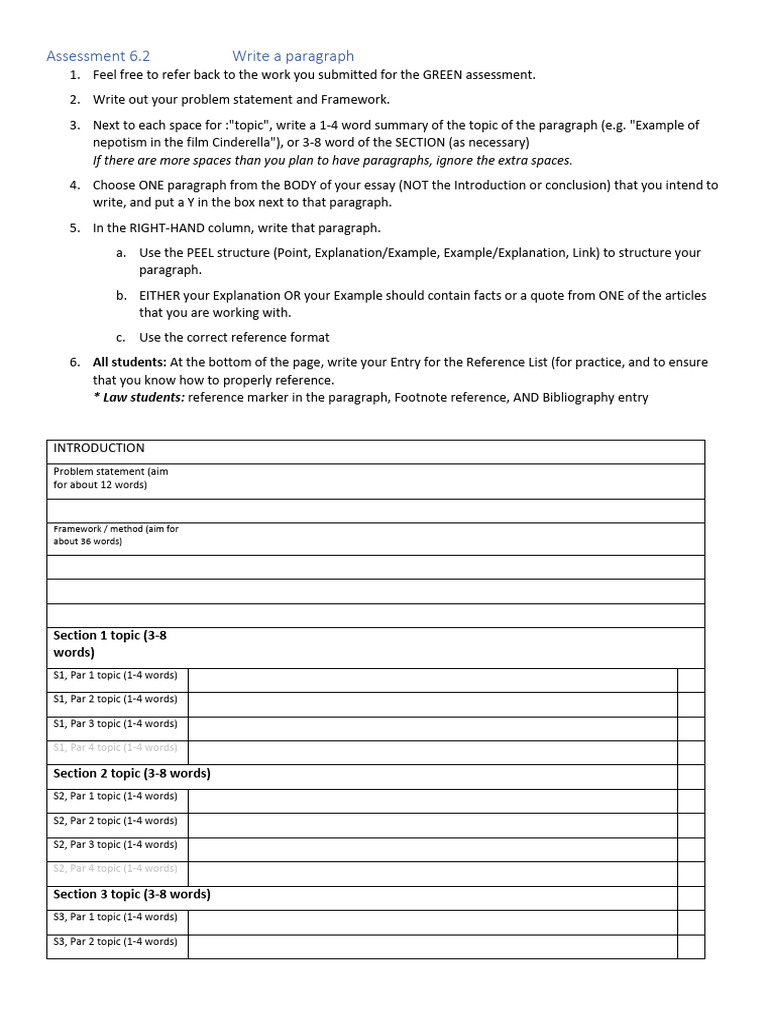 Assessment+6 2+paragraph+writing | PDF