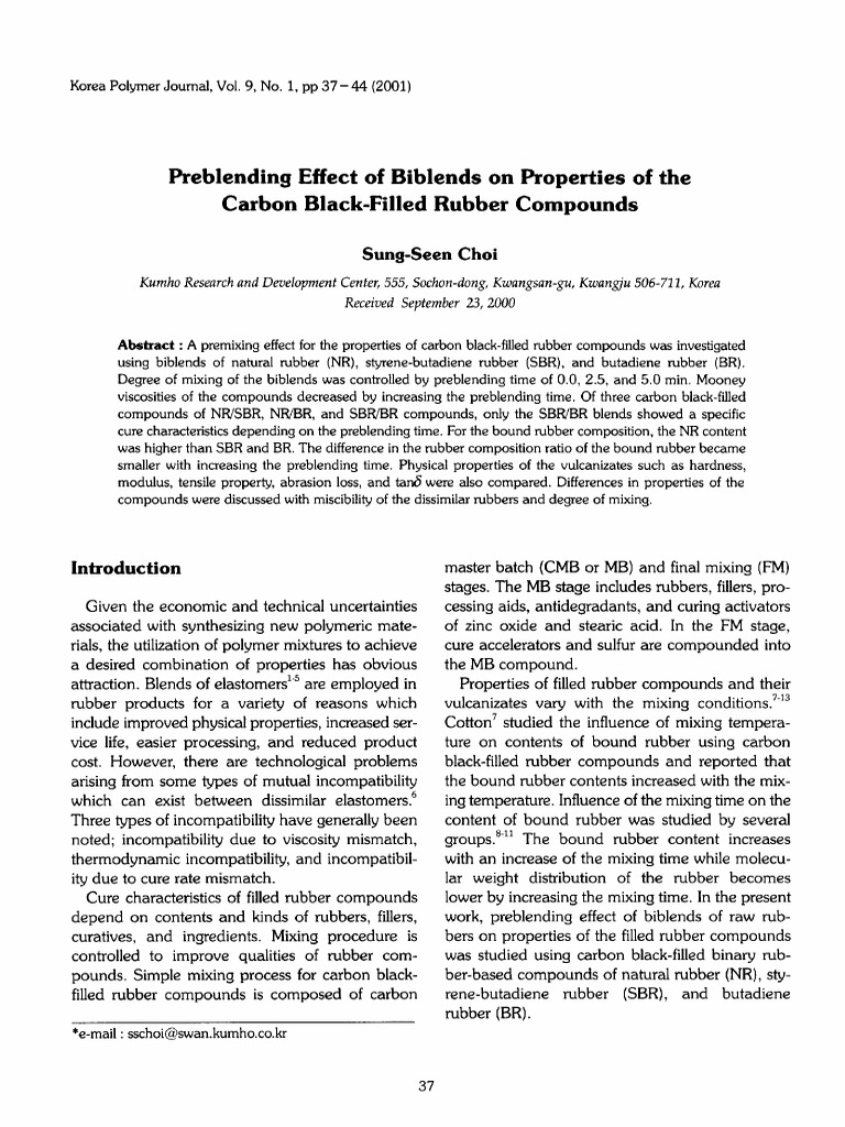 Article - Mooney-Curing Parameter-Mixing Temp Vs Rubber Blend Ratio | PDF