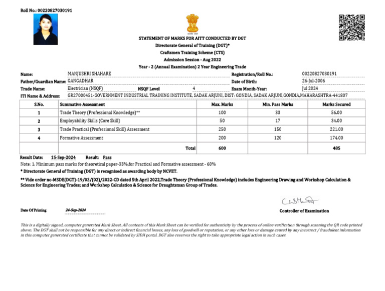 Date of Printing: Digitally Signed by DS Directorate General of ...