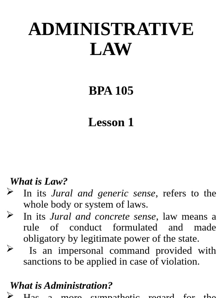 BPA 105 Lesson 1 | PDF | Administrative Law | State Of Emergency
