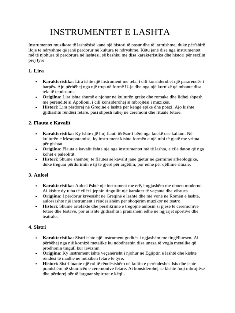 Instrumentet e Lashta | PDF
