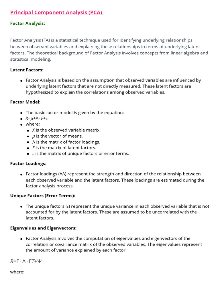 Principal Component Analysis (PCA) | PDF | Principal Component Analysis | Factor Analysis