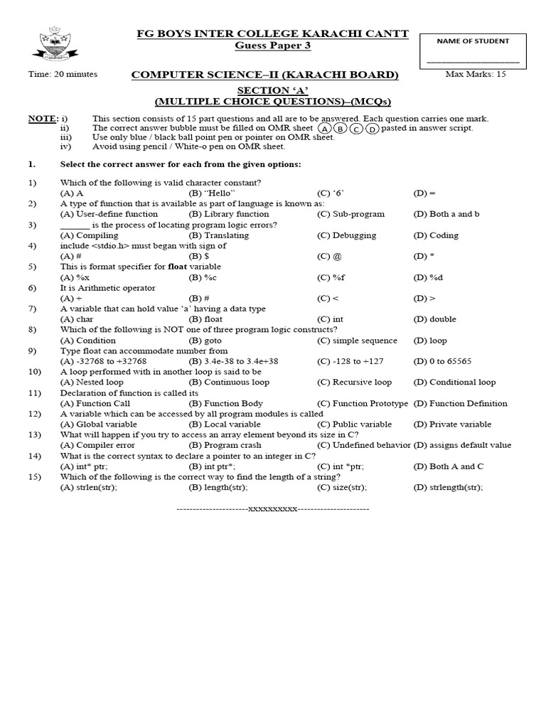 Guess 3 | PDF | Control Flow | Computer Programming