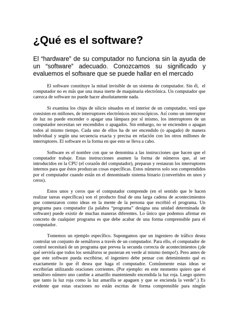 Que Es El Software | PDF | Programación | Programa de computadora