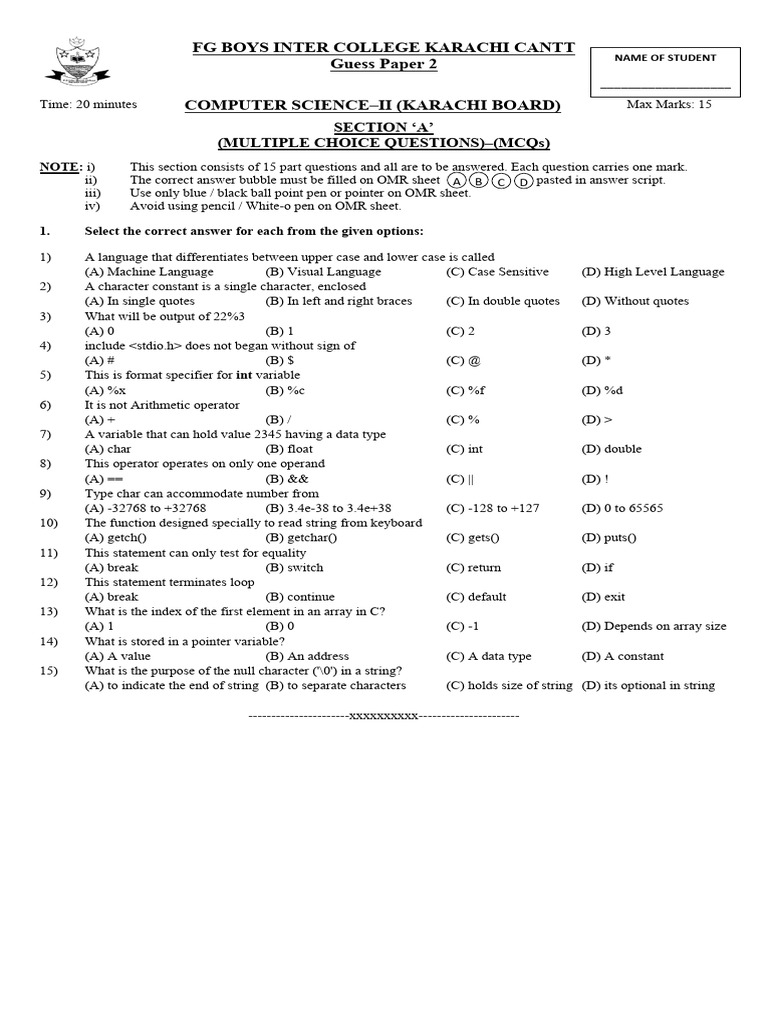C Programming Exam Prep Guide | PDF | Computer Program | Programming