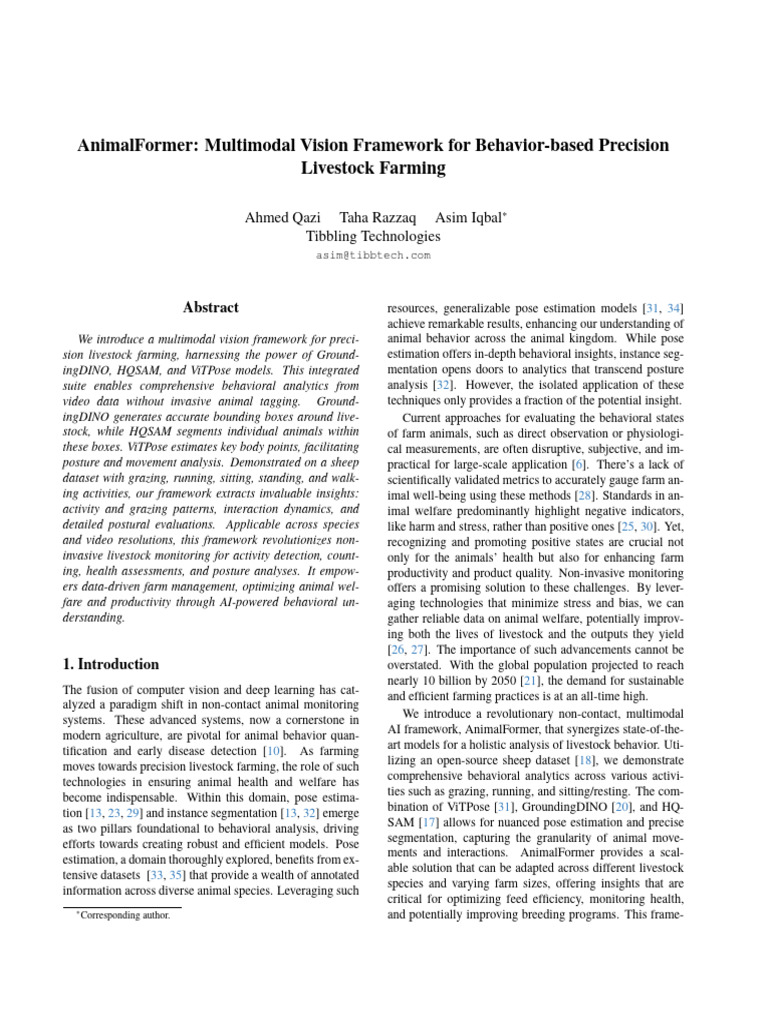 Animalformer Multimodal Vision Framework For Behavior Based 3w9vdr6dbn | PDF | Image Segmentation