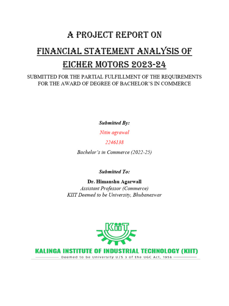 FSAR Report by Nitin Agrawal | PDF | Equity (Finance) | Expense