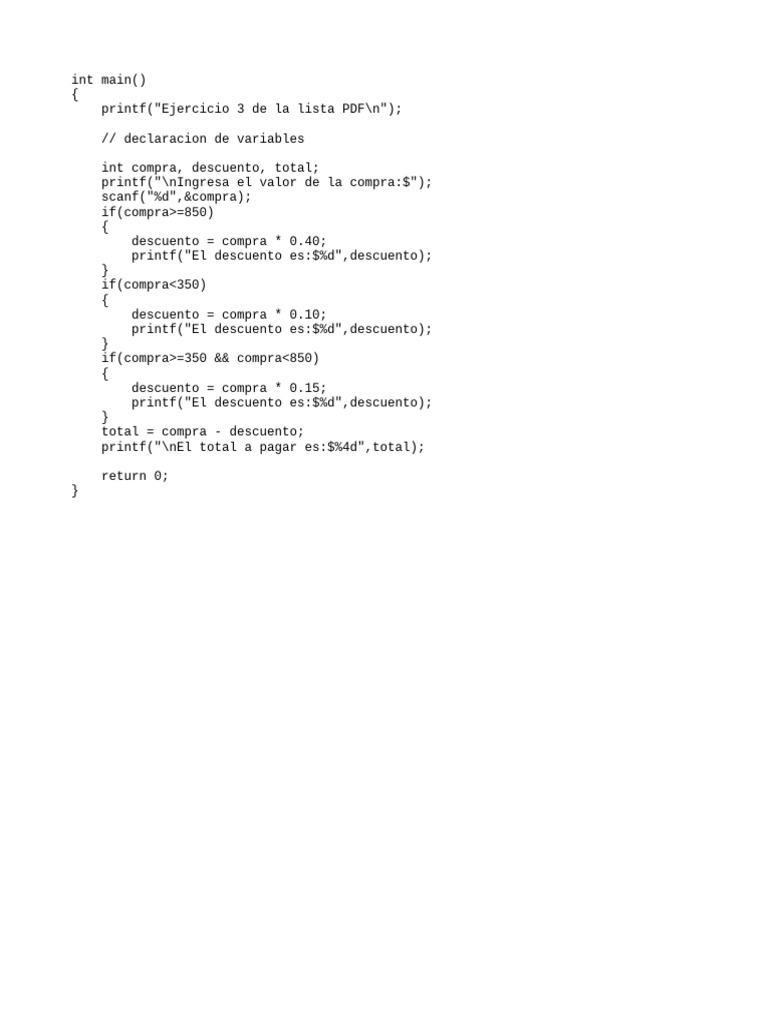 Ejercicio 3 Compilador C | PDF
