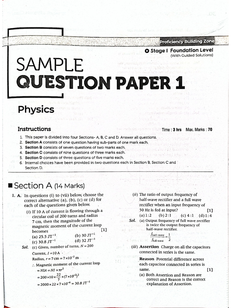 XII Isc Physics 3 Sample Qp(1) | PDF