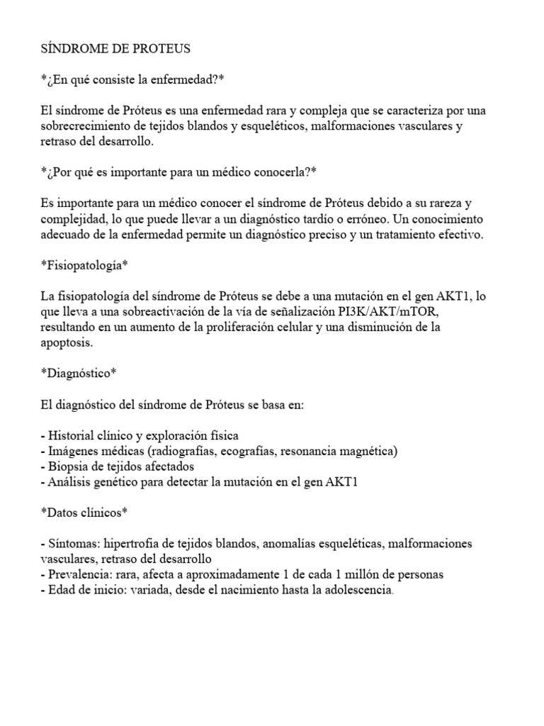 infografia síndrome de proteus | PDF