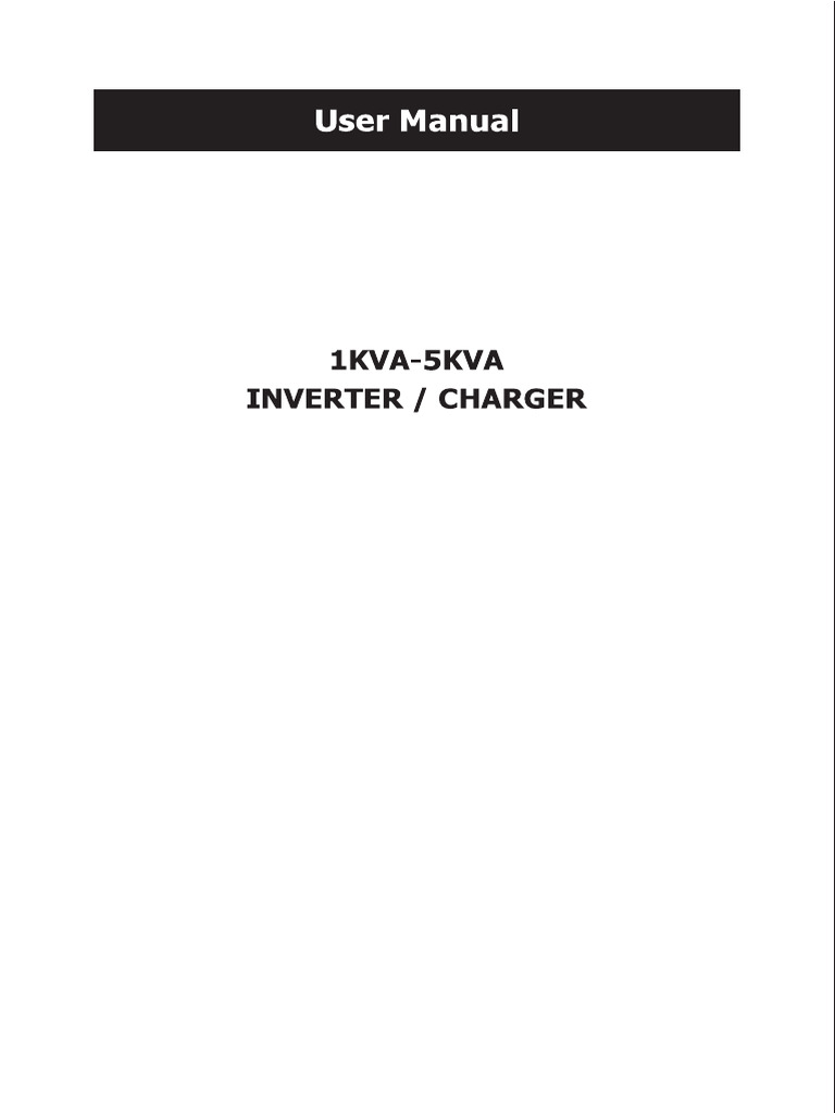 Inverter & Charger 3KVA Manual | PDF