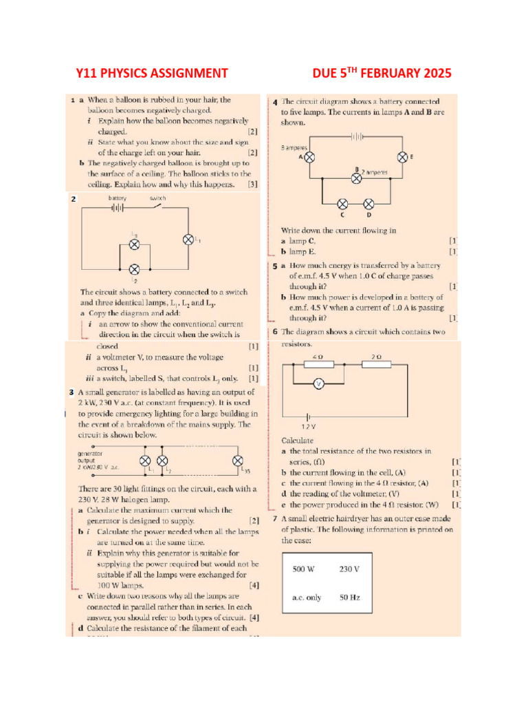 PHYSICS ASSIGNMENT | PDF