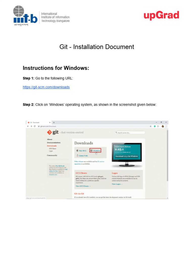 Git Installation Document-Combined | PDF | Button (Computing) | Sudo