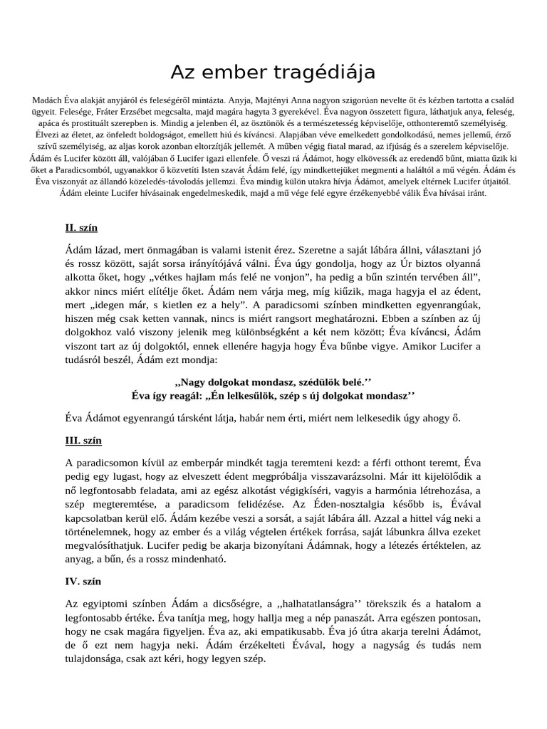 Az Ember Tragédiája | PDF