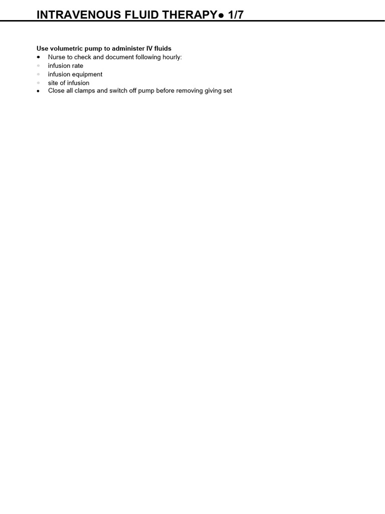 IV Fluid Therapy Guidelines and Algorithms | PDF | Intravenous Therapy ...