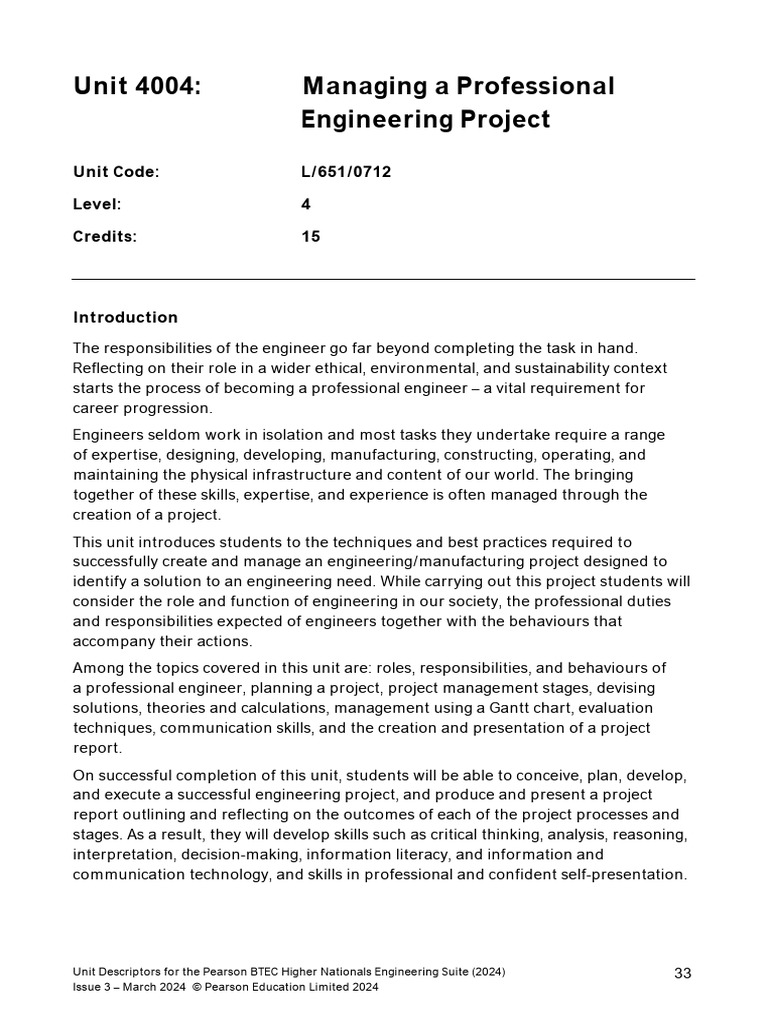 Managing Professional Engineering Projects | PDF | Engineering | Engineer