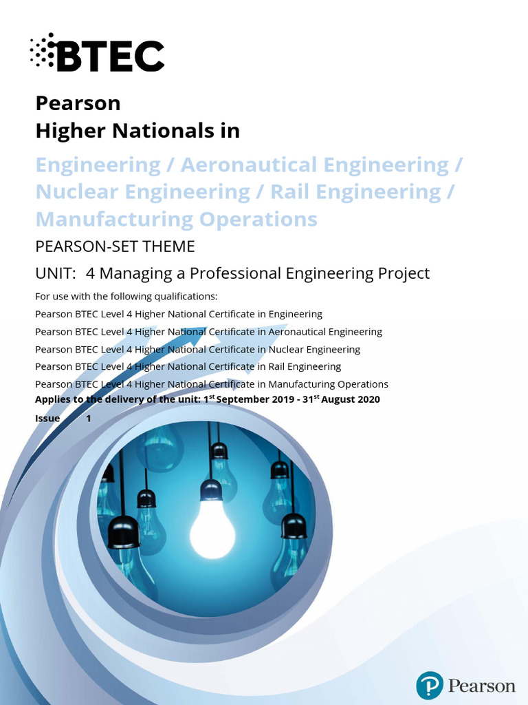 Btec HN Engineering Pearson Set l4 2019 2020 | PDF | Reliability Engineering