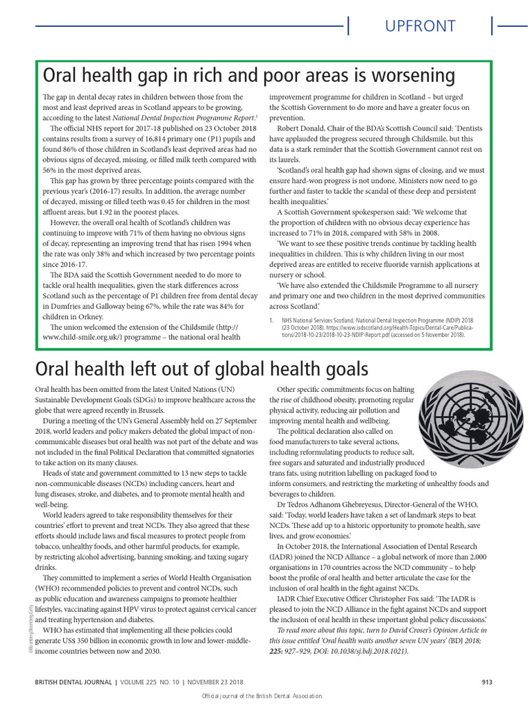 1_Oral health left out of global health goals | PDF | Non Communicable ...