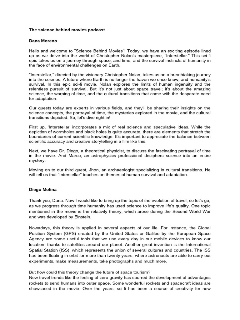 Script_English podcast | PDF | Outer Space | Spacecraft