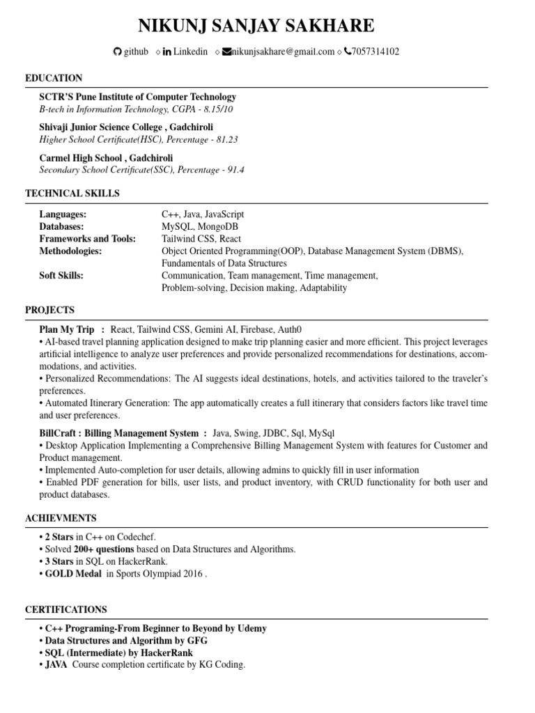 Nikunj Sakhare | PDF