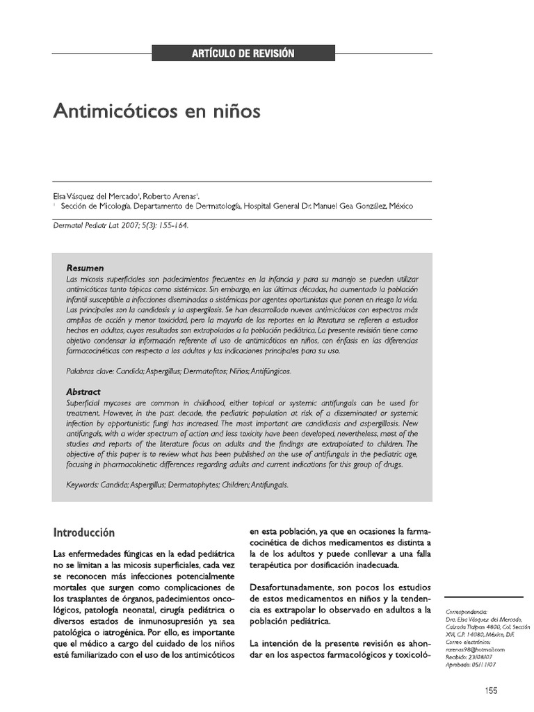 Antimicoticos en Pediatra | PDF