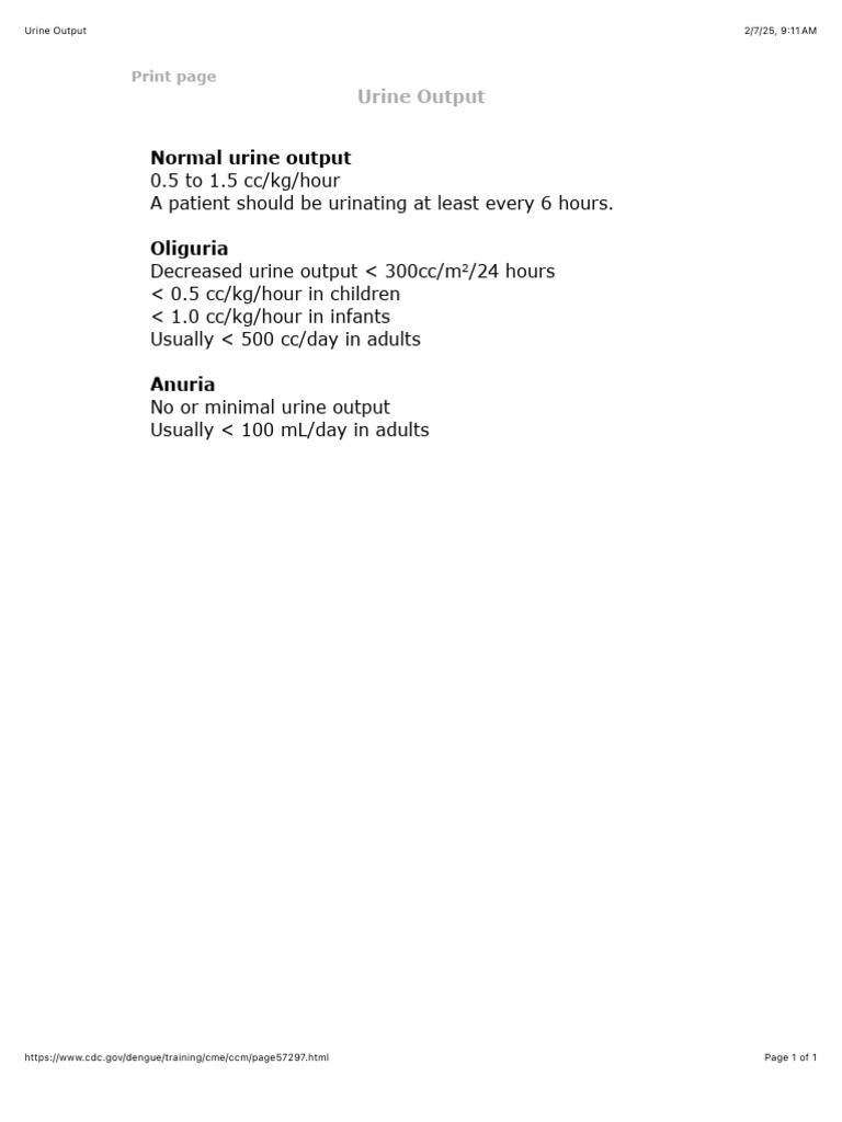 Urine Output | PDF