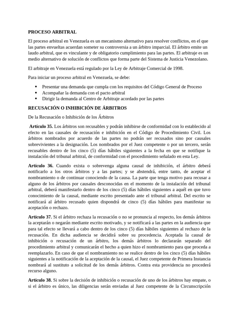 Proceso Arbitral | PDF | Arbitraje | Justicia