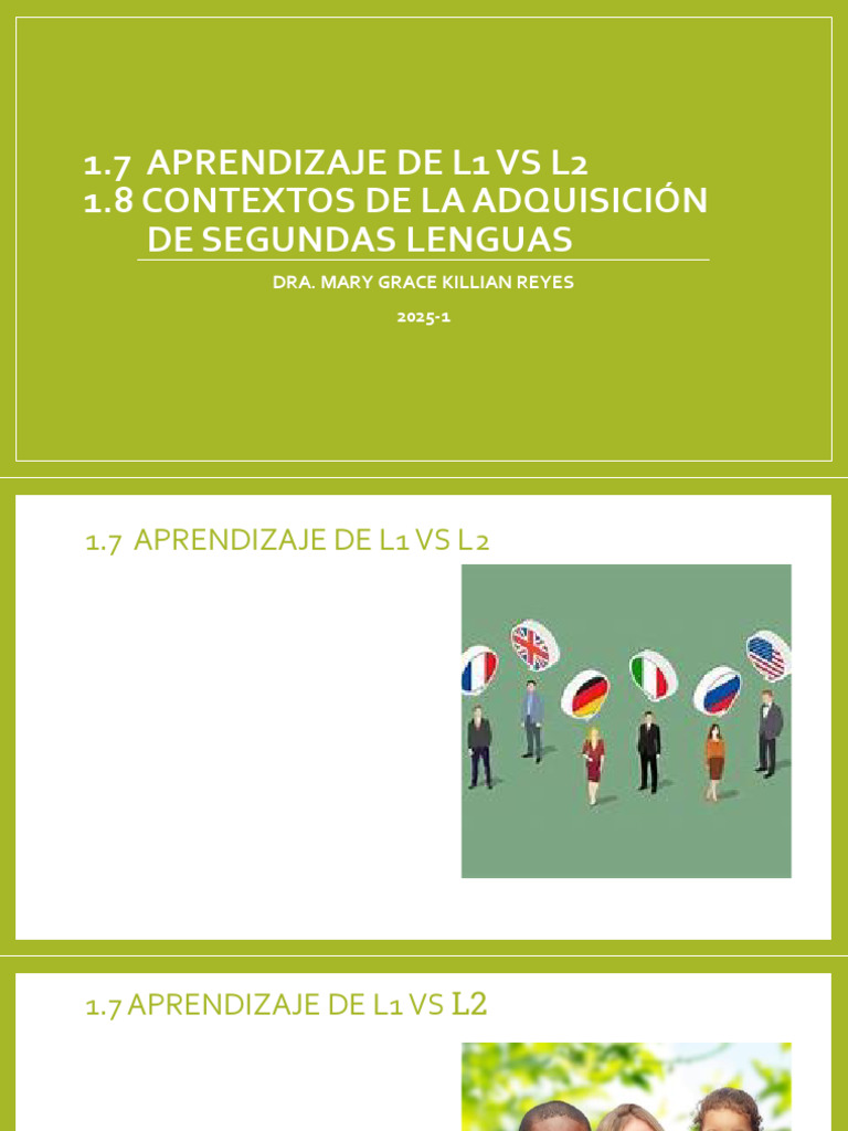 Aprendizaje L1 vs L2 y Discurso Telegráfico | PDF | Segundo lenguaje | Adquisicion de una ...