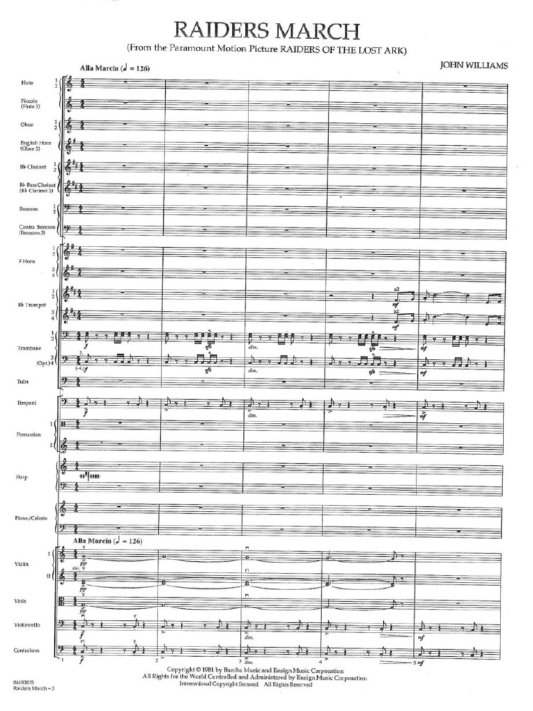 Raiders March-Indiana Jones Adap Brass | PDF | Percussion Instruments ...