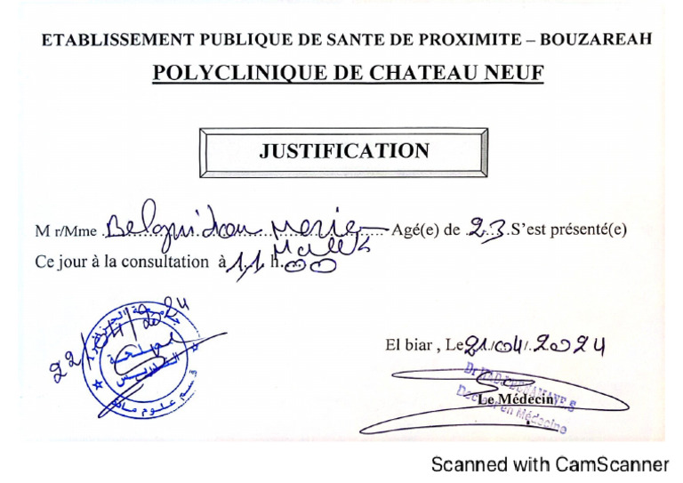 Justification Médical | PDF