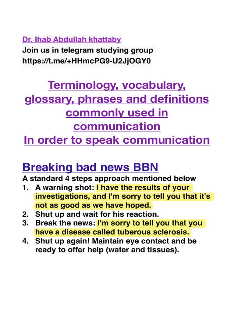 Terminology and definitions in communication xxy | PDF ...