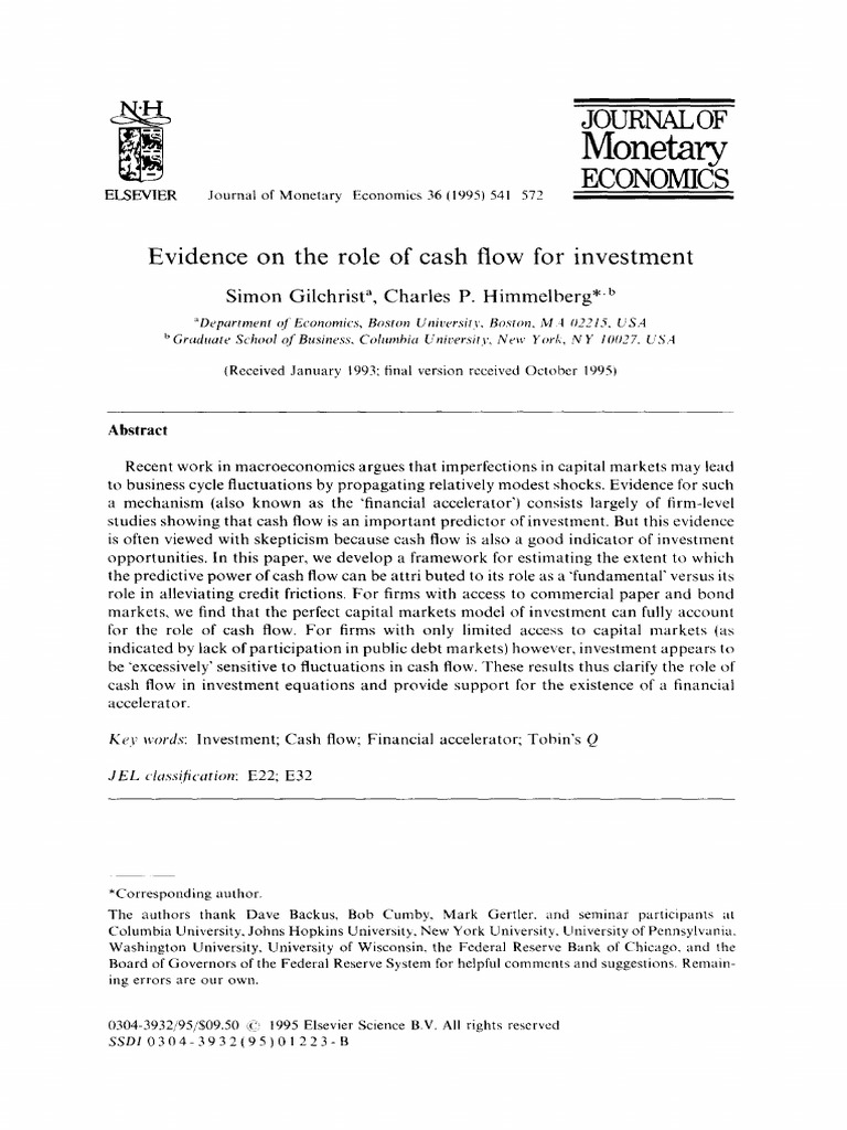 Gilchrist Himmelberg 06 | PDF | Vector Autoregression | Autoregressive ...