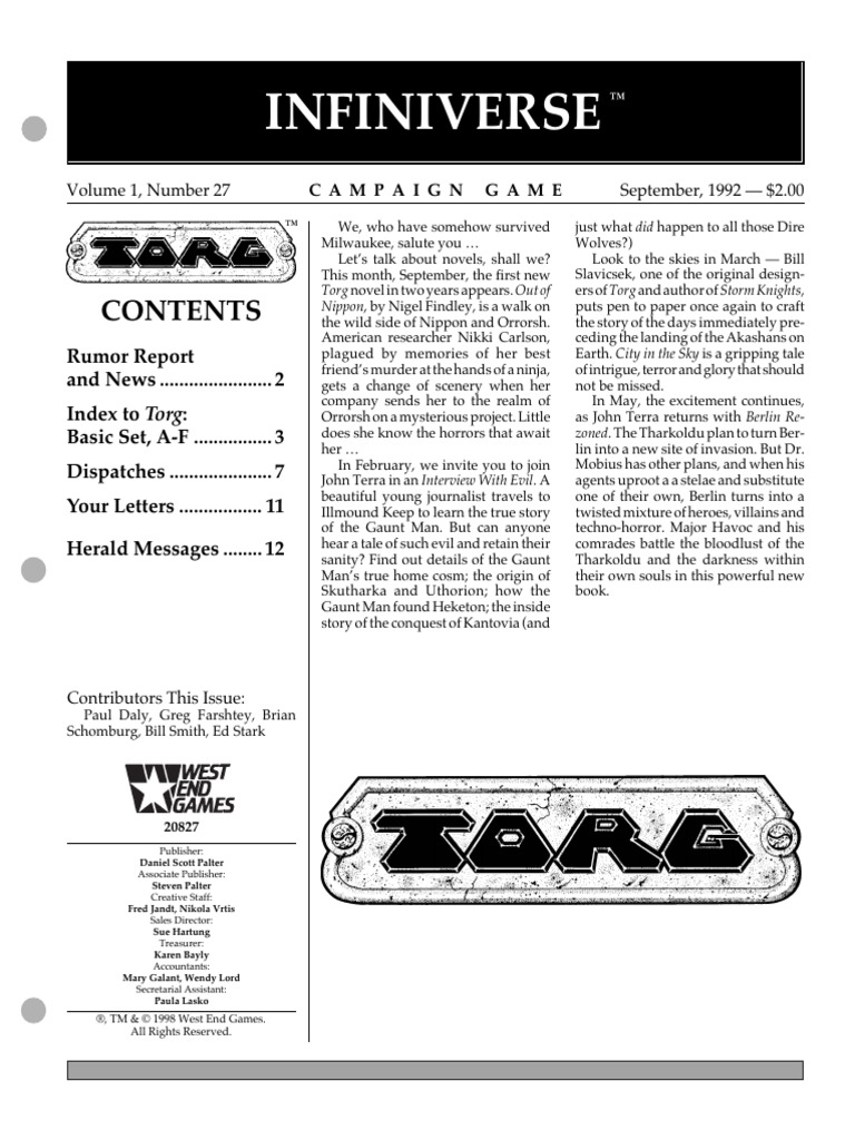 Infiniverse September 1992 Issue 27 | PDF