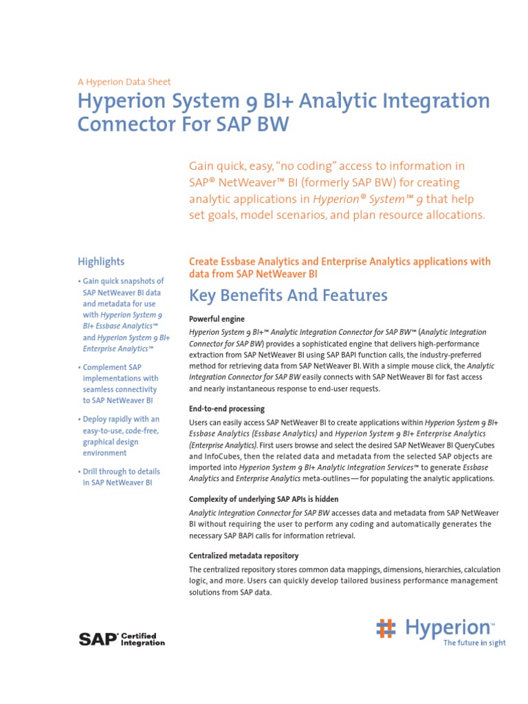 Hyperion BW | PDF | Business Intelligence | Sap Se