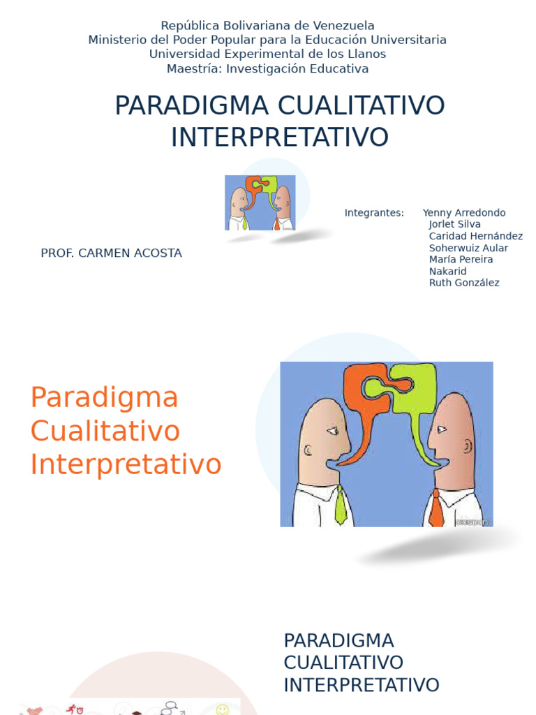 Paradigma Cualitativo Interpretativo | PDF | Educación en artes ...