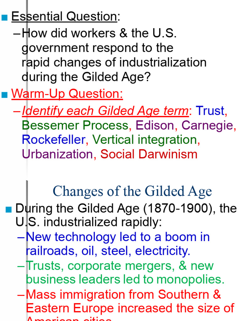 4GildedAge Immigrants, LaborUnions, Andpolitics | PDF | Strike Action ...