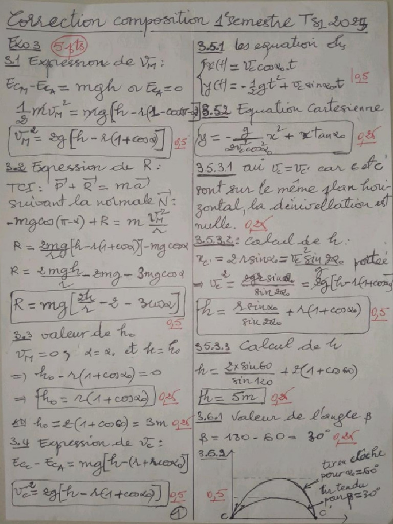 Ts1 SP Corrige1 Sem1 2025 | PDF