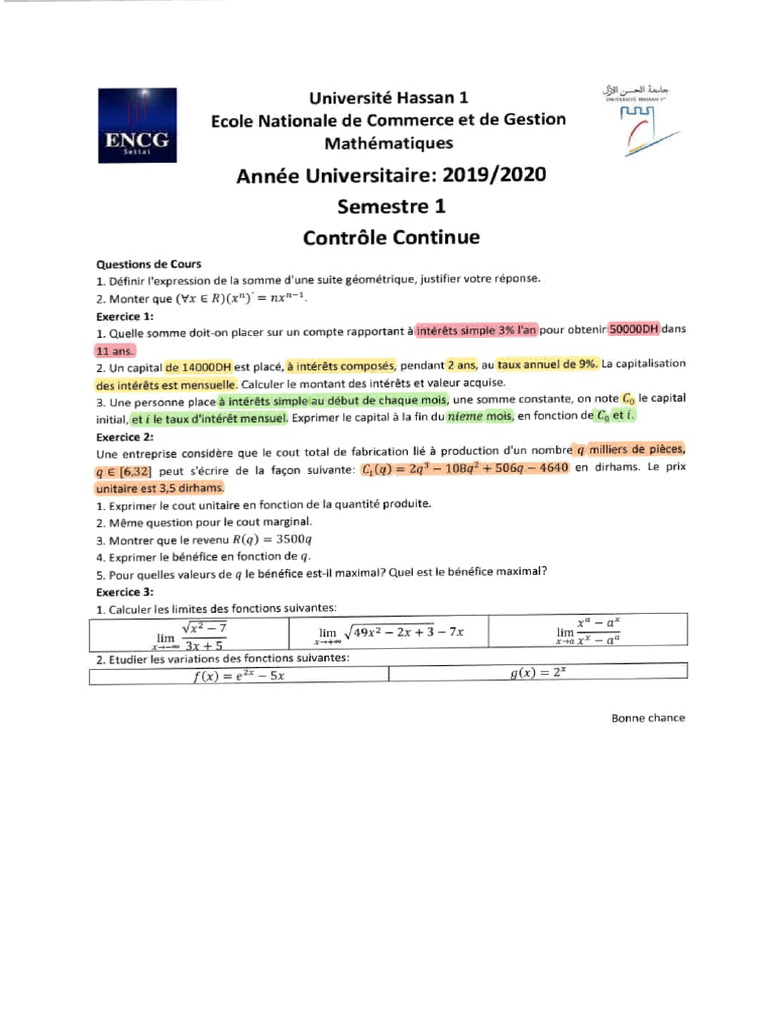 cc2 2019 2020 | PDF