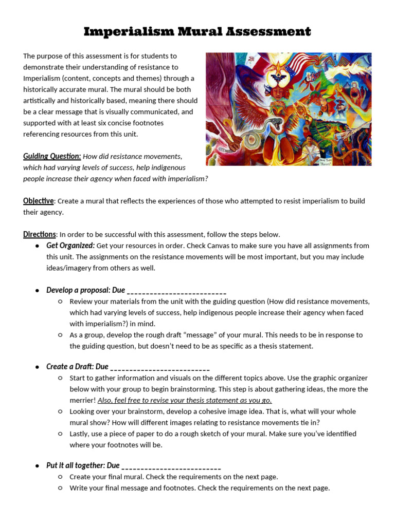 7A.+Imperialism+Mural+Assessment | PDF | Cognitive Science | Cognition