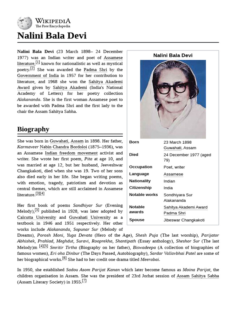 Nalini_Bala_Devi | PDF | Indian Literature