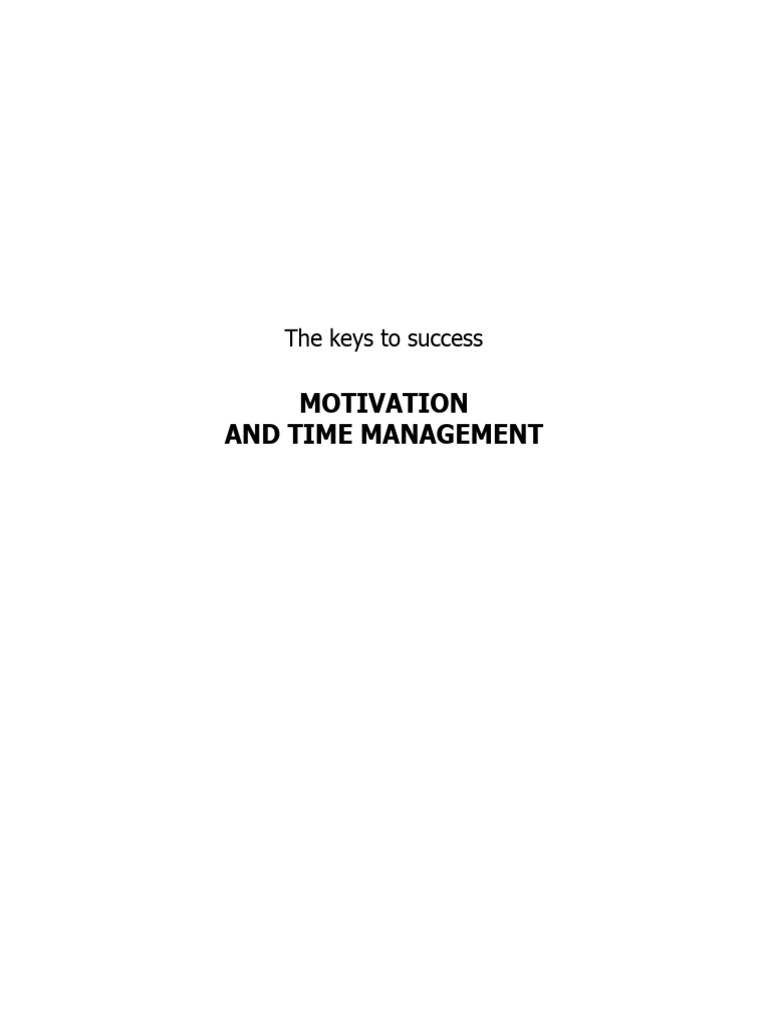 Motivation and Time Management | PDF | Professional Skills ...