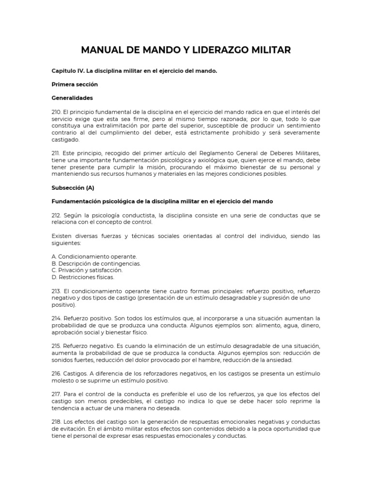 Manual de Mando y Liderazgo Militar 2024 | PDF | Moralidad | Aprendizaje