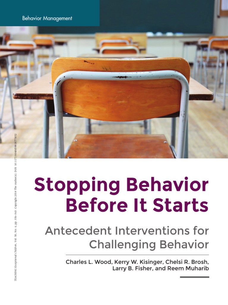 Stopping Behavior Before It Starts | PDF | Reinforcement | Behavioural ...