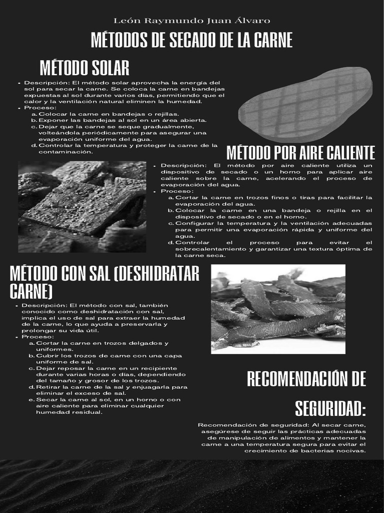 Secado de Carne al Sol: Métodos y Proceso | PDF | Carne | Agua