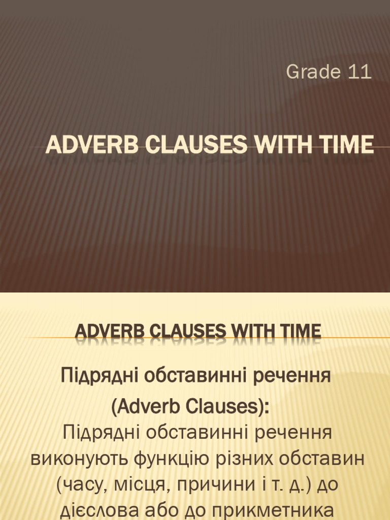 11 Adverb Clauses With Time | PDF
