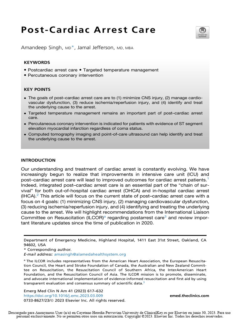 Post-Cardiac Arrest Care Strategies | PDF | Cardiac Arrest ...