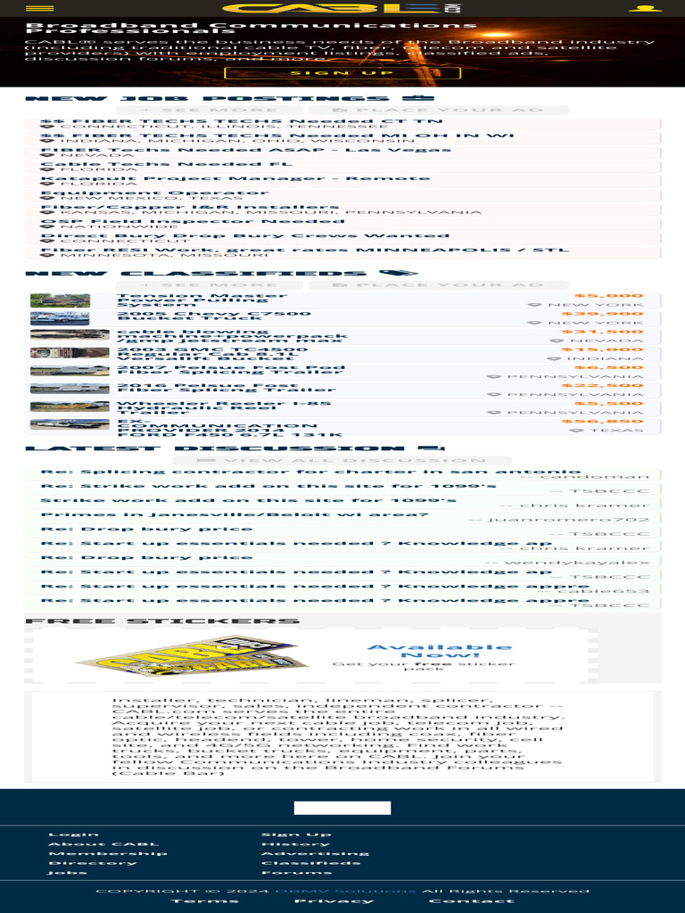 CABL - Jobs and Contract Work For Broadband (Cable TV, Dish, and Phone ...